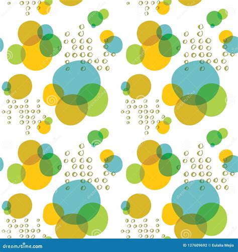 Vector Colorful Big And Small Circles Abstract Seamless Pattern