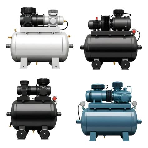 Compressor Vector Set White Background Isolated A High Quality