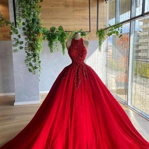 A Line Red Ball Gown Evening Dresses On Luulla