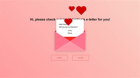 Valentines E Letter Card Using Html Css And Javascript With Source