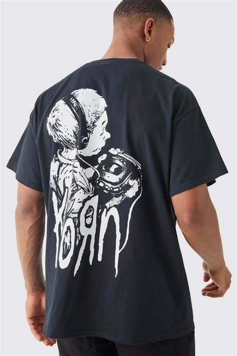 Oversized Korn Band License T Shirt Boohoo Uk