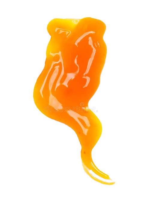 Liquid Orange Jelly Isolated On White Background Stock Image Image Of