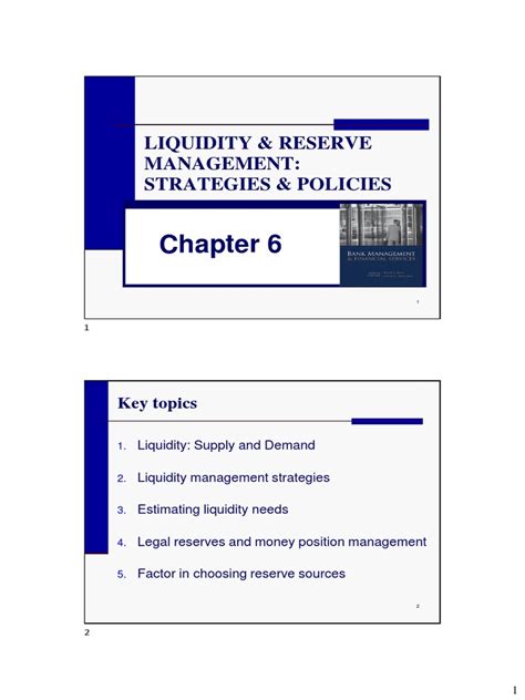Chap 06 Liquidity Reserve Management Strategies Policies