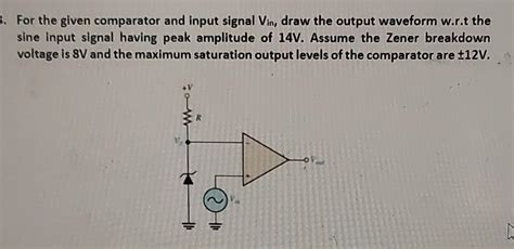Solved For The Given Comparator And Input Signal Vin Draw