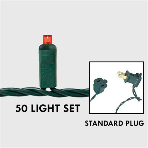 5mm Led Ruby Red 50l Green Wire 6in Spacing Standard Plug