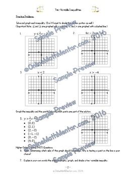 Two Variable Inequalities Solving And Graphing By Barnhart University
