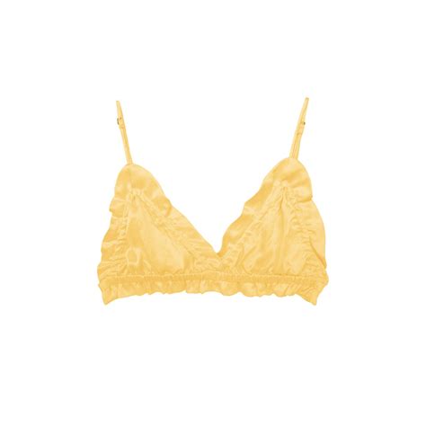 Yellow Scalloped Triangle Silk Bra — Crease Studios
