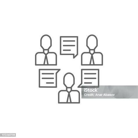 브레인 스토밍 팀 아이콘 팀워크 아이콘의 요소입니다 웹 사이트 디자인 및 개발 응용 프로그램 개발을위한 얇은 라인 아이콘