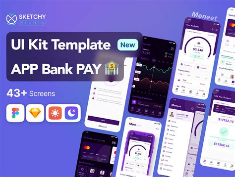 UI Design Kit APP Banking And Payment Moneet 28屏银行金融理财账户管理移动支付业务app用户