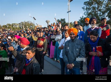 The Attari Wagah Border Closing Ceremony On The Indian Pakistan Border