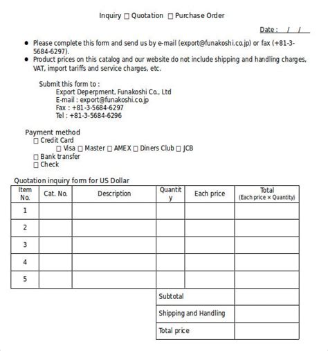 17 Purchase Order Templates Free Pdf Word Doc Examples