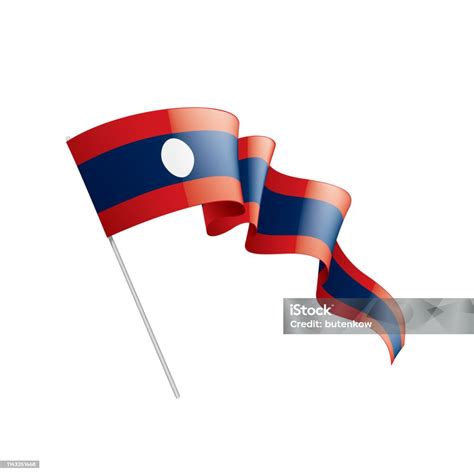 라오스 국기 흰색 바탕에 벡터 일러스트 레이 션 국기에 대한 스톡 벡터 아트 및 기타 이미지 국기 기 라오스 Istock