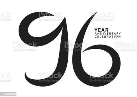 96 주년 기념일 축하 블랙 컬러 로고 타입 벡터 96 숫자 디자인 96 번째 생일 초대장 로고 번호 디자인 벡터 일러스트 레이 션 그래픽 요소 서예 글꼴 타이포그래피 로고