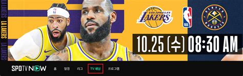 스포티비 나우 온 Nba 일정 무료중계 차트판