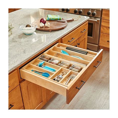 Rev A Shelf WTCD BLUMOTION Wood Cutlery Drawer Tier W X H Natural Maple