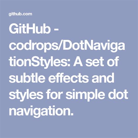 Stylish Dot Navigation Styles