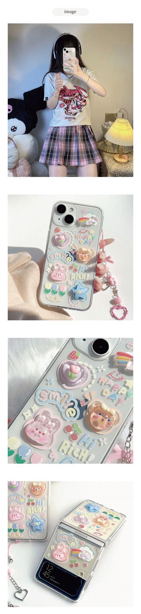 나인틴프라이데이 갤럭시s24💖 귀여운 곰돌이 토끼 케이스 키링 맥세이프 폰케이스 아이폰 15 14 13 12 미니 프로