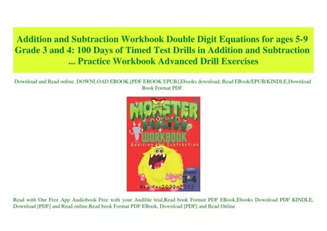 Ppt Pdf Addition And Subtraction Workbook Double Digit Equations For