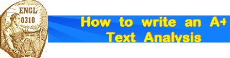 How To Write A Text Analysis