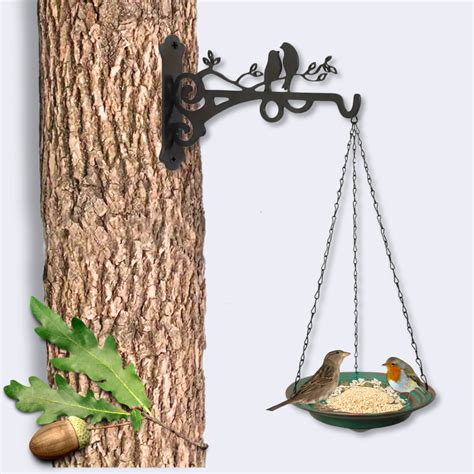 Set Of Metal Hanging Bird Feeder With Tray And Bracket