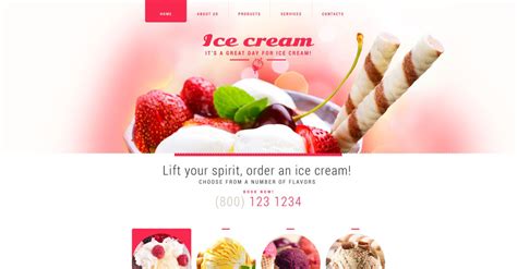 Ice Cream Website Template 52713 TemplateMonster