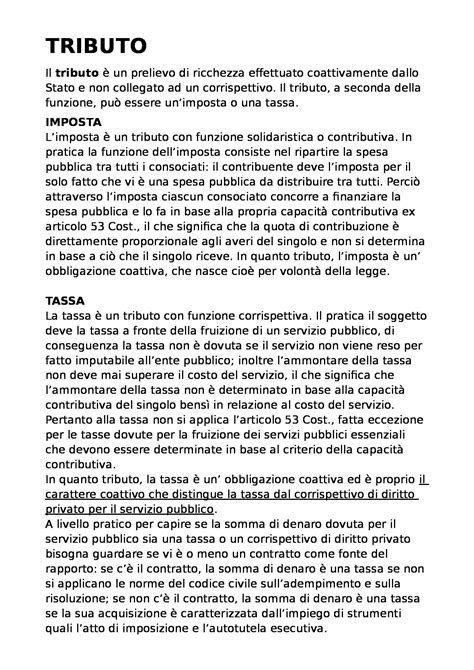 Diritto Tributario Appunti Riassunto Esame Prof Di Pietro