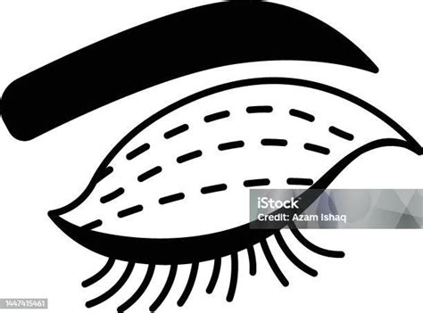 위 눈꺼풀 피부염 개념 안검 성형술 벡터 아이콘 디자인 미용 및 개인 관리 기호 화장품 피부과 기호 신체 미학 스톡 일러스트