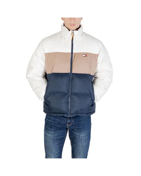Tommy Hilfiger Cream Recycled Polyester Bomber In Blue For Men Lyst