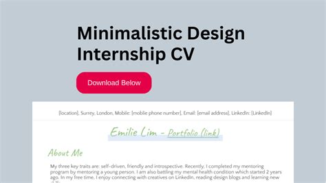 My Impactful Design Internship CV