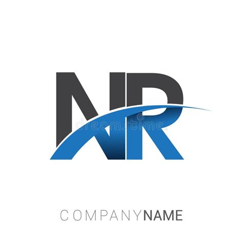 Letra Inicial Design Swoosh Azul E Cinzento Do Logotipo NR Logotipo Vetorial Para Identidade De