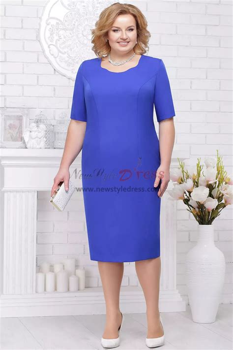Plus Size Blue Mother Of The Bride Dresses 2pc Knee Length Womens