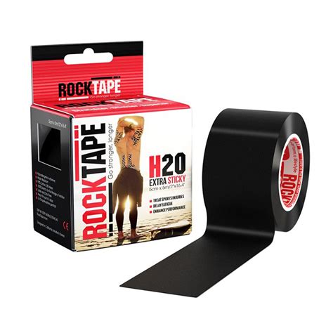 Кинезиотейп Rocktape H2O (водостойкий), 5 см х 5 м, черный