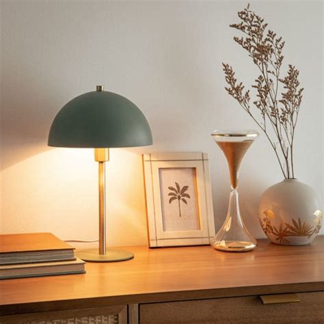 Pilzlampe aus goldfarbenem und grünem Metall Davy Maisons du Monde