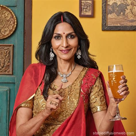 Indian Mom with Glass-Hour Figure | Stable Diffusion Online