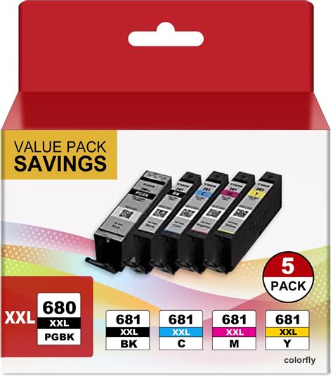 Genuine Canon Pgi 680xlcli 681xl 5 Ink Value Pack High Yield Amazon