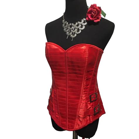 Bustier Corset Shirley Of Hollywood Cherry Red Buckle Gem
