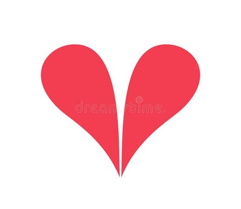 Red Heart Separated On Two Parts Isolated On White Background Graphic