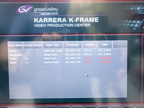 Grass Valley 2 Me Kayenne K Frame Package Used Allied Broadcast Group