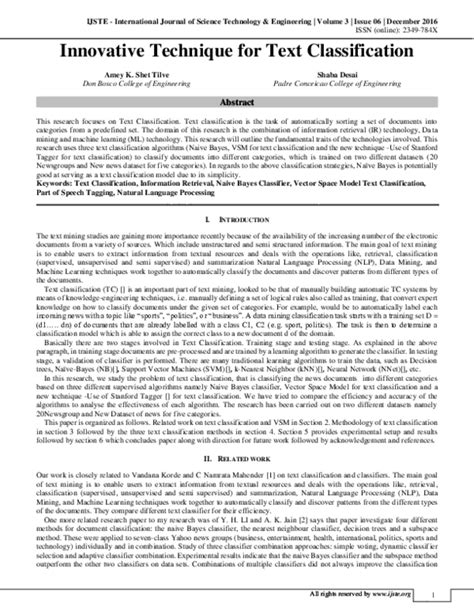 pdf innovative technique for text classification
