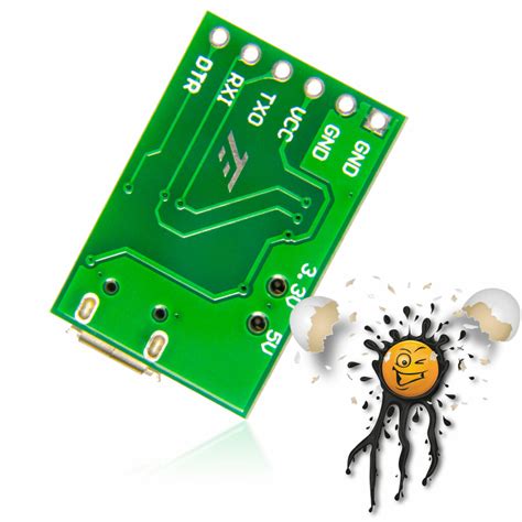 CH340G Micro USB TTL DTR 3 3V 5V Level Seriell Konverter IoT Powered
