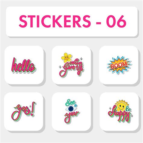 Style Dautocollant Hello Never Give Up Smiley Flower Comic Boom Yes
