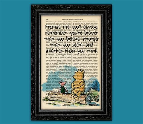 Winnie The Pooh And Piglet Poster Old Book Page Art Print Quote Original Poster Dorm Room Print