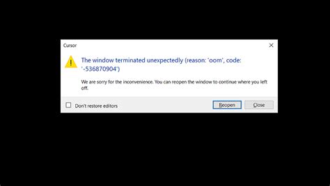 The Windows Terminated Bug Reports Cursor Community Forum