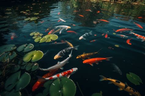 锦鲤鱼清澈的湖水动物池塘观赏图片 包图网
