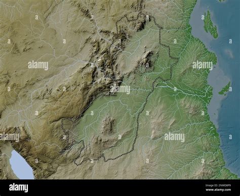 Morogoro Region Of Tanzania Elevation Map Colored In Wiki Style With