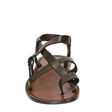 Handmade Mens Sandals In Dark Brown Leather Gianluca Etsy
