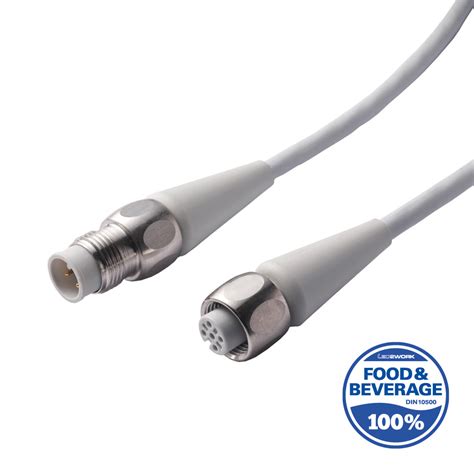 F B Sensor Cable 5 M M12 Plug M12 Socket A Coded For 24v