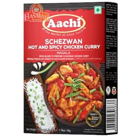 Aachi Schezwan Hot And Spicy Chicken Curry Masala 50g Basmati Grocery