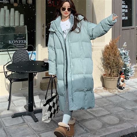 주문폭주특가 일체형 후드 집업 롱패딩 파스텔 민트 핑크 겨울 신상 학생 아우터 베이직 기본템 아방핏 키작녀 다운패딩