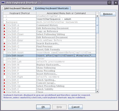 111 Removing A Previously Defined Keyboard Shortcut